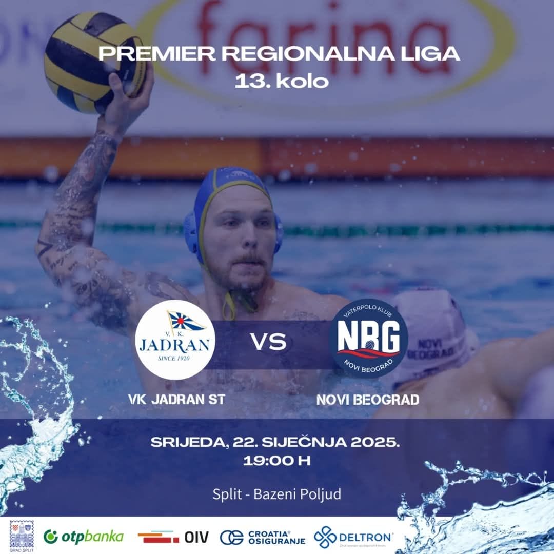 VK Jadran ST-VK Novi Beograd,22.1.2025,ŠC Bazeni Poljud - JUSOS